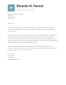 Best Mechanical Engineer Cover Letter Examples | ResumeNerd