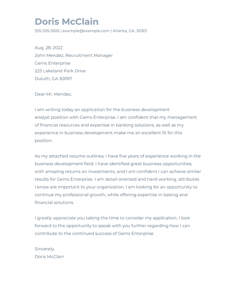 Best Business Cover Letter Examples in 2024 | ResumeNerd