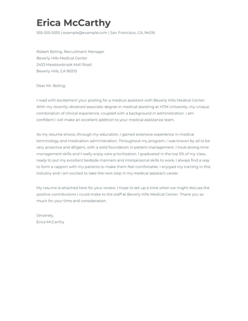 Best Medical Cover Letter Examples for 2023 | ResumeNerd